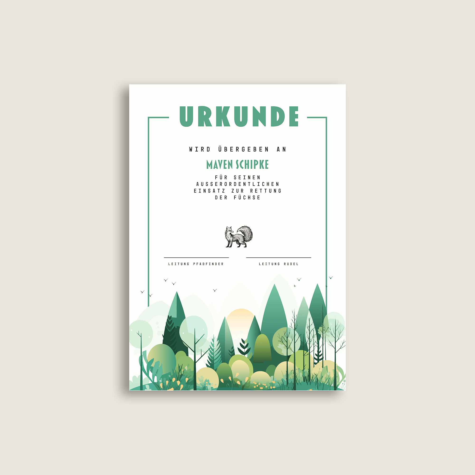 Urkunde, PDF drucken auf 300g-Karton – 4,95 € | PYEB Mainz